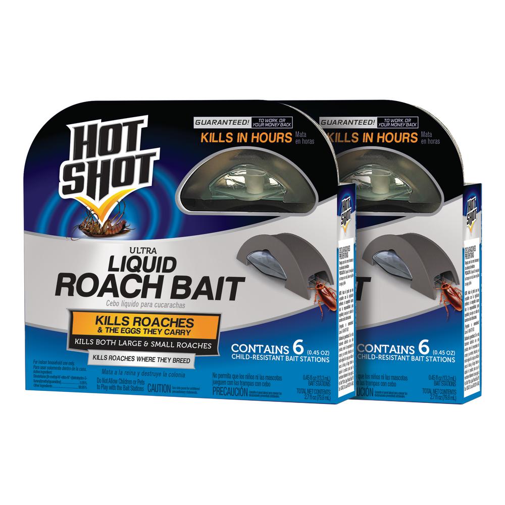 Hot Shot 6 Count Liquid Roach Bait 2 Pack Hg 96942 The Home Depot