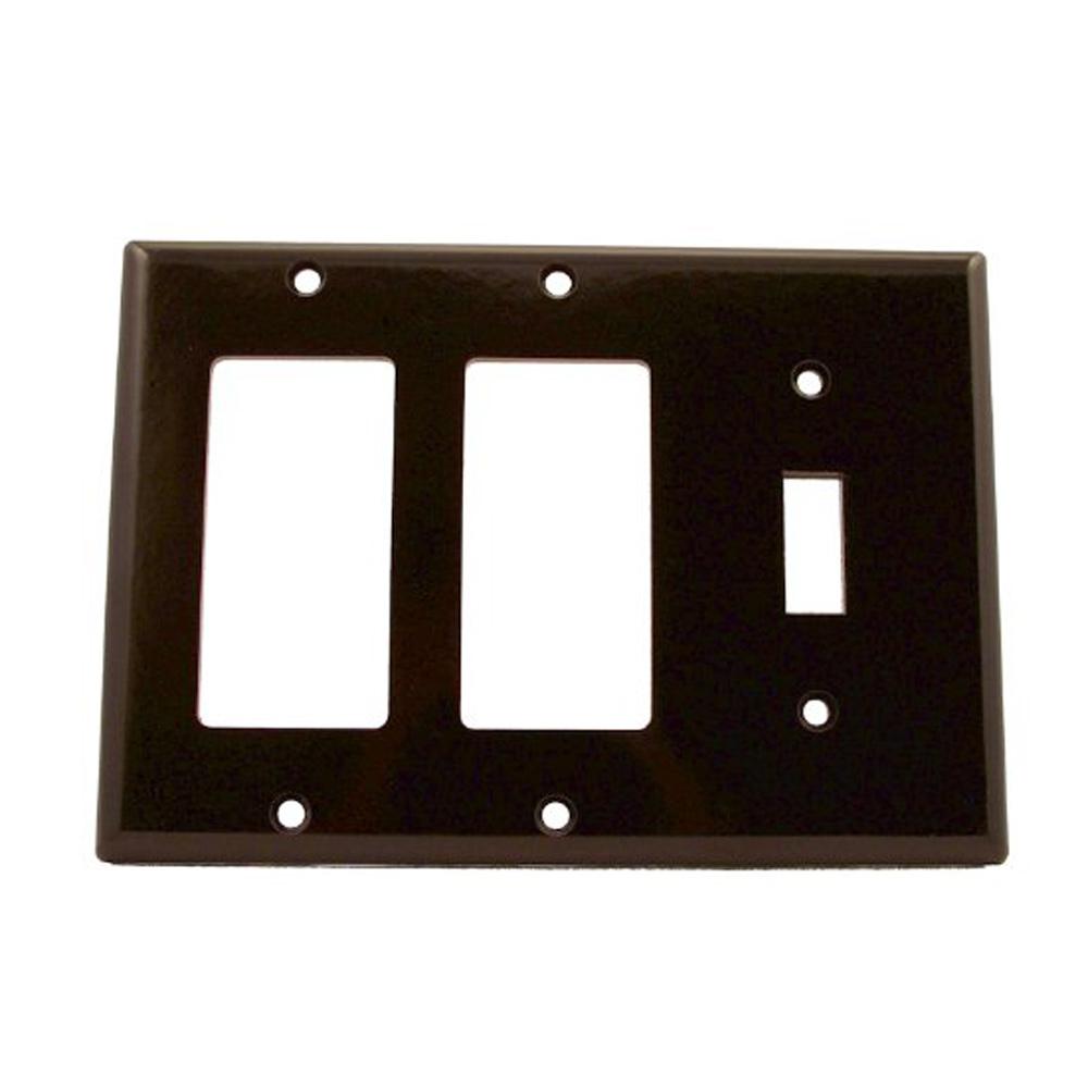 Leviton Brown 3-Gang 1-Toggle/2-Decorator/Rocker Wall Plate (1-Pack ...