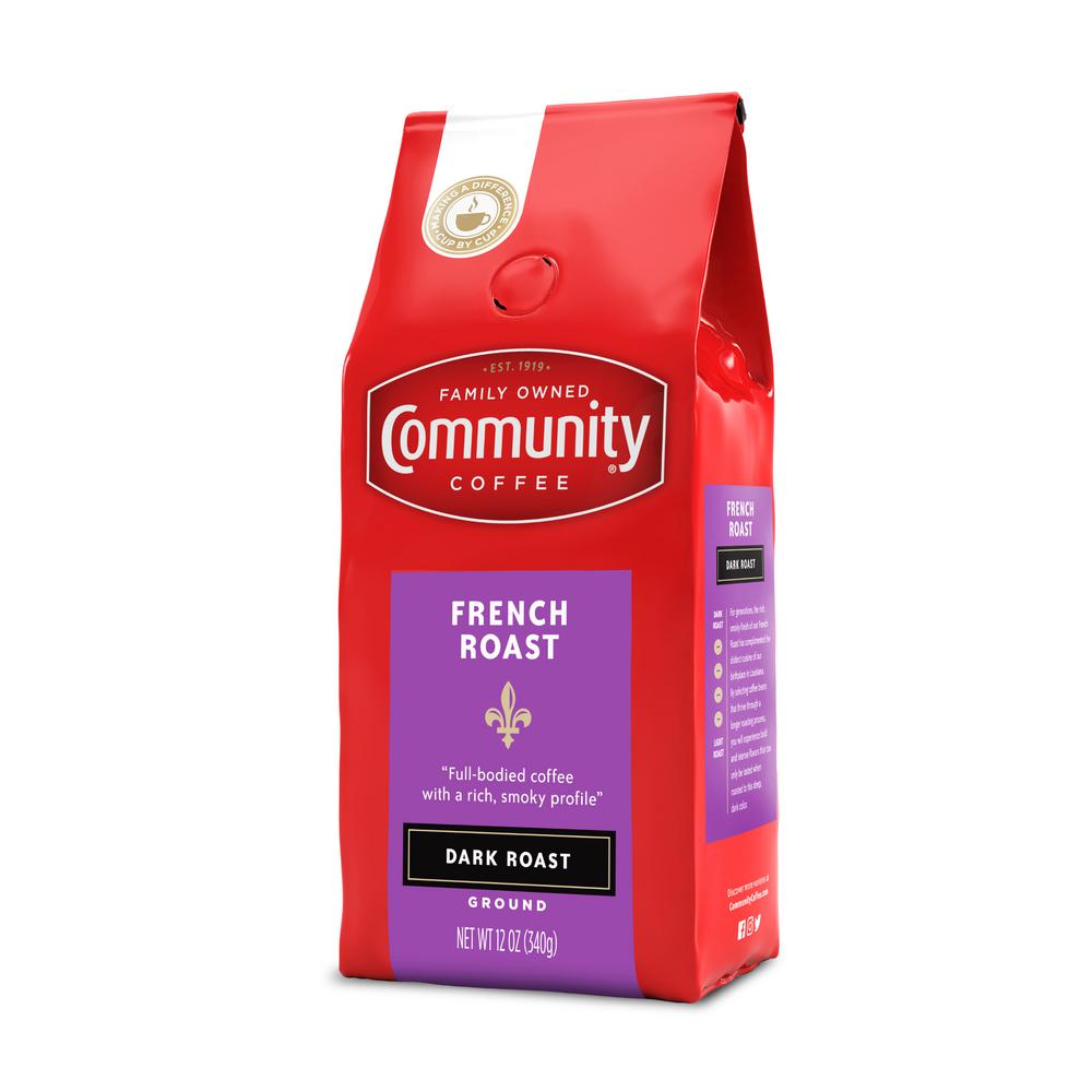 Community Coffee 12 oz. French Roast Extra Dark Roast Premium Ground ...
