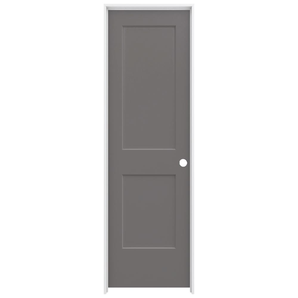 JELD-WEN 24 in. x 80 in. Monroe Weathered Stone Left-Hand Smooth Solid ...