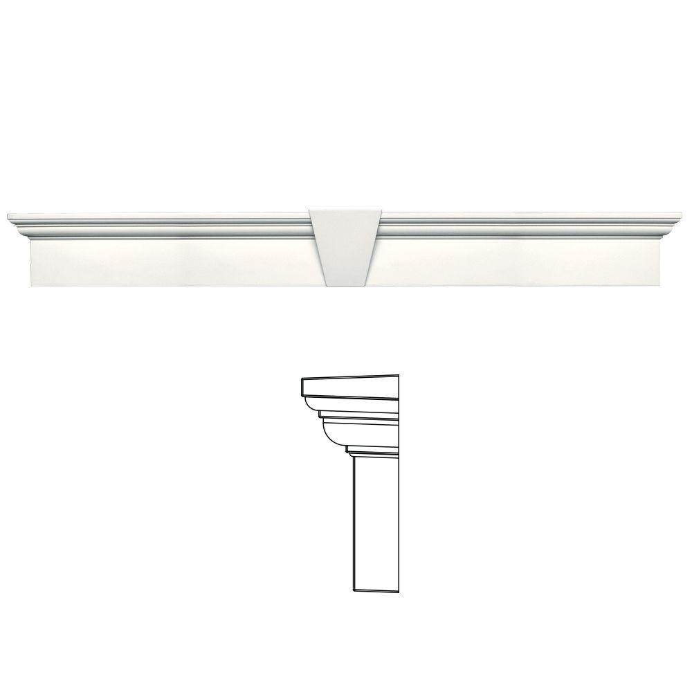 Builders Edge 9 in. x 73-5/8 in. Flat Panel Window Header with Keystone ...