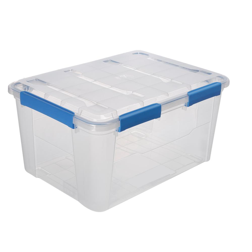 Ezy Storage 75L/79.3Qt Waterproof Clear Latch Tote IP-67-FBA34064 - The ...