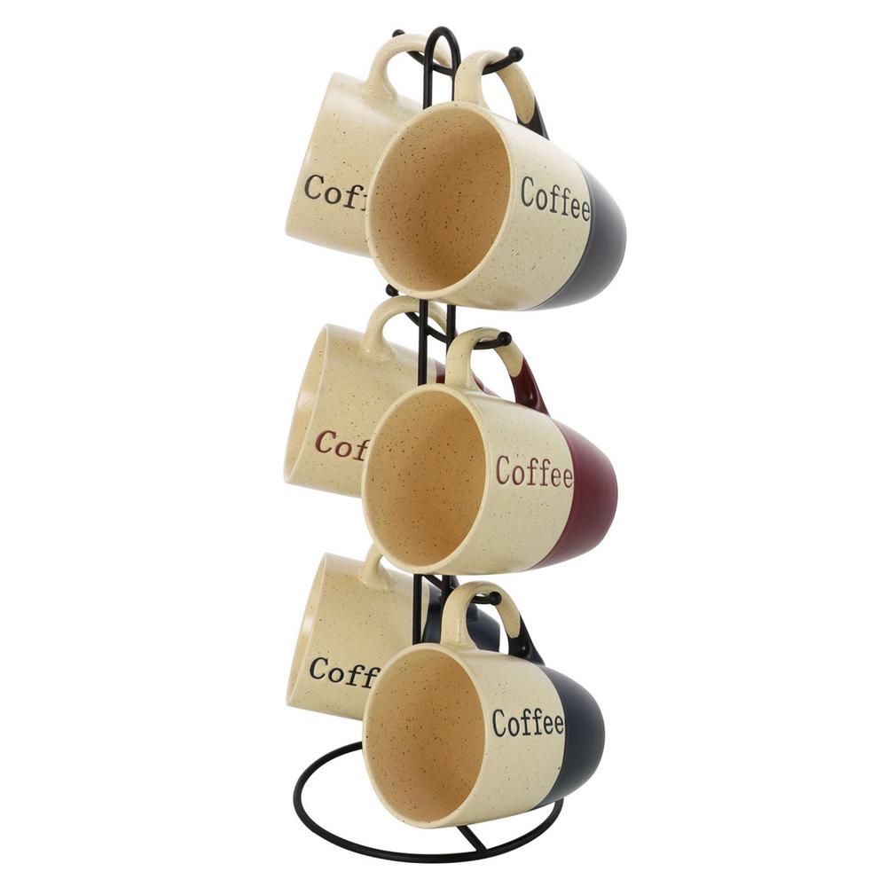 Elama Coffee House 12 oz. Assorted Color Mugs (Set of 6)-985109545M ...
