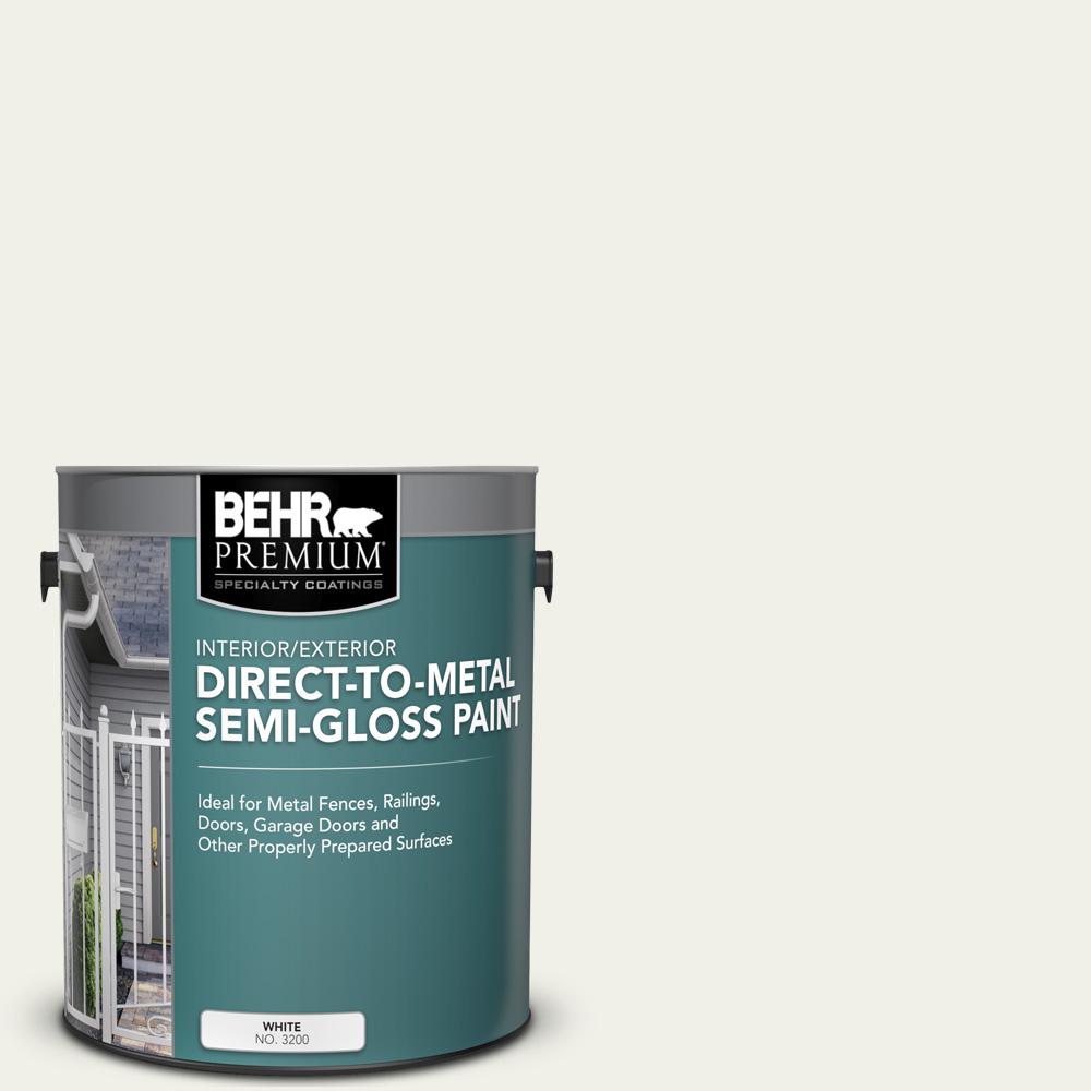 BEHR PREMIUM 1 gal. #PPU18-07 Falling Snow Semi-Gloss Direct to Metal ...