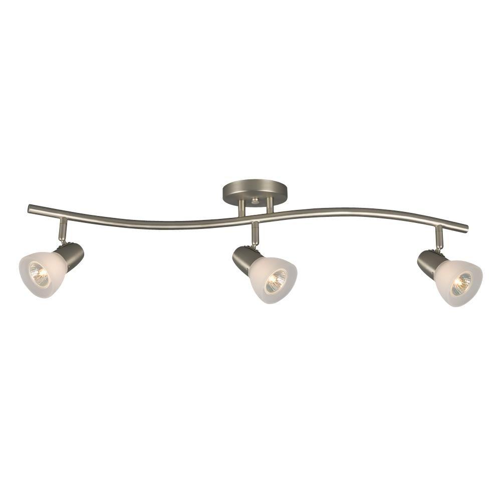 Hampton Bay 4-Light Satin Nickel Directional Ceiling or Wall Track ...
