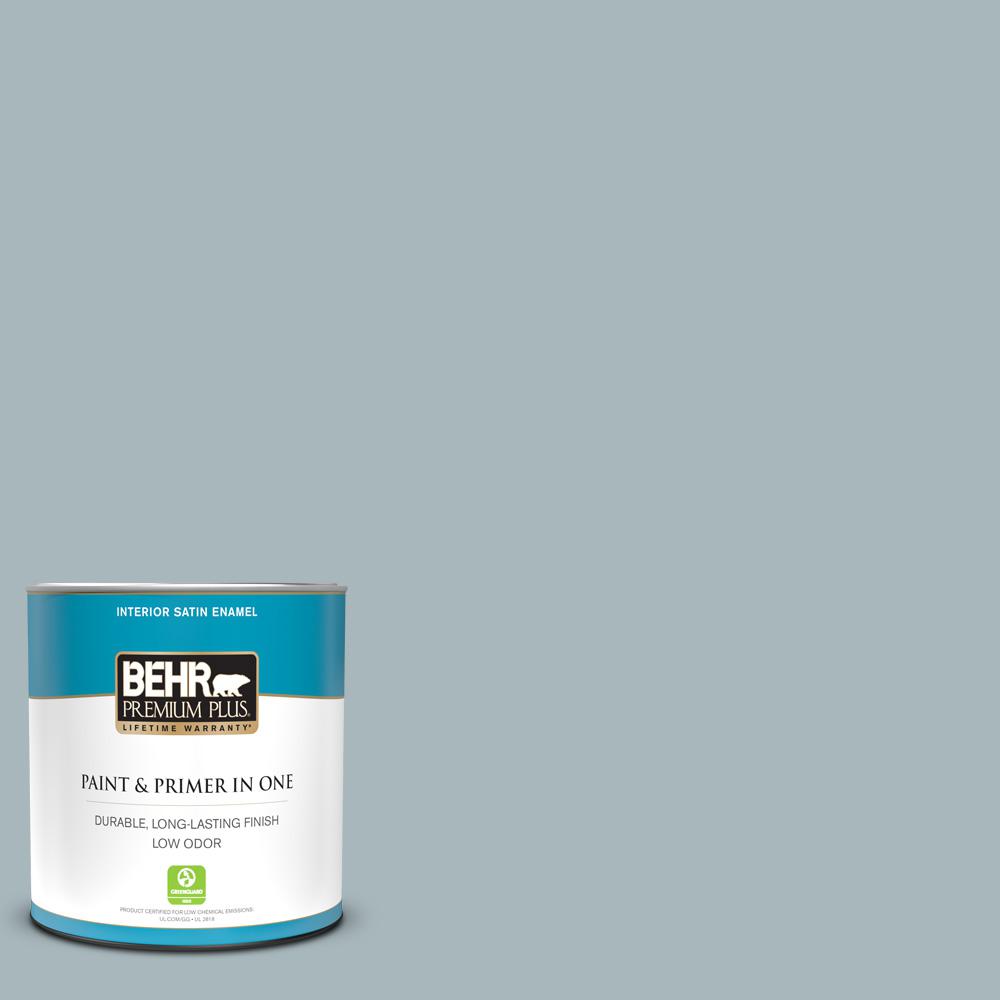 BEHR PREMIUM PLUS 1 qt. #N470-3 Half Sea Fog Satin Enamel Low Odor ... BEHR PREMIUM PLUS 1 qt. #N470-3 Half Sea Fog Satin Enamel Low Odor ...