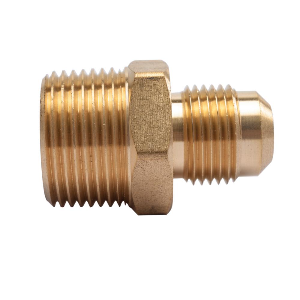 LTWFITTING 1/2 in. Flare x 3/8 in. MIP Brass Adapter Fitting (5-Pack ...