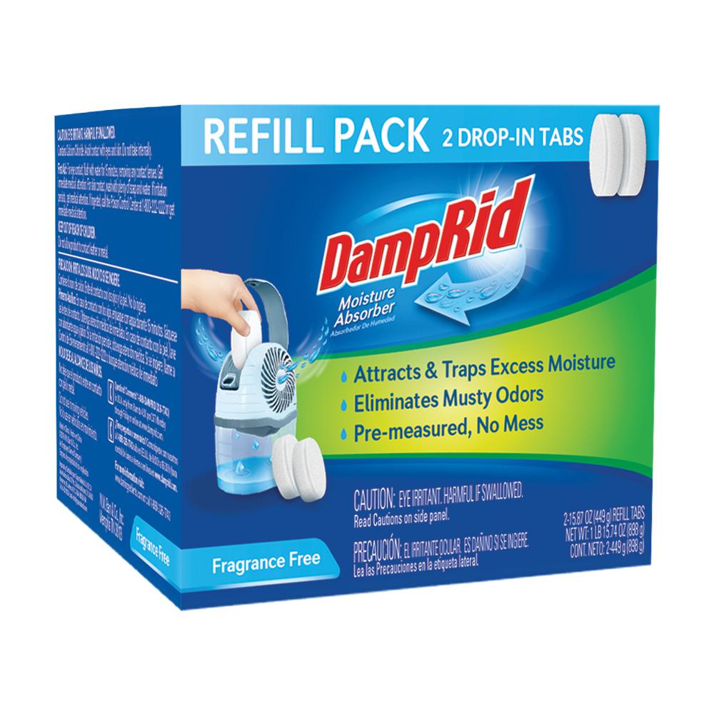 DampRid 15.8 oz. Fragrance Free Drop-In Tab Moisture Absorber Refills ...