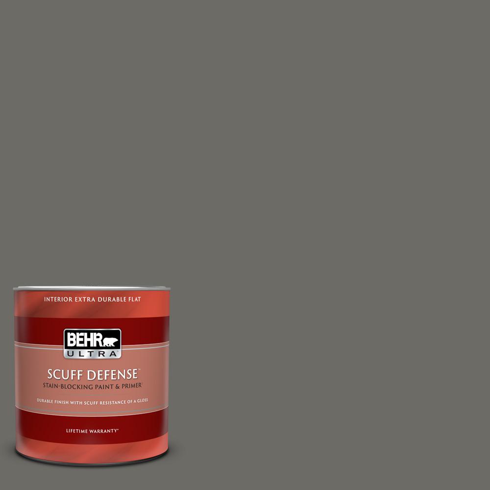 BEHR ULTRA 1 qt. #PPU18-18 Mined Coal Extra Durable Flat Interior Paint ...
