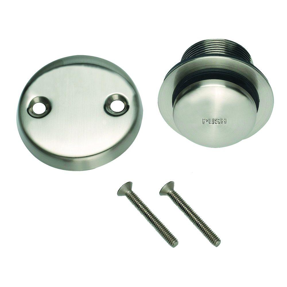 Design House Toe Tap Bath Drain In Satin Nickel 522706 The Home Depot