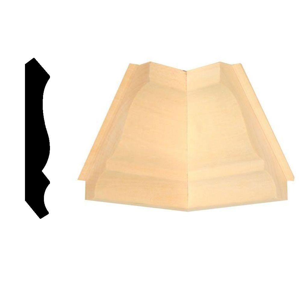 Alexandria Moulding 9/16 in. x 3-5/8 in. x 3-5/8 in. LWM 49 Pine Wood ...