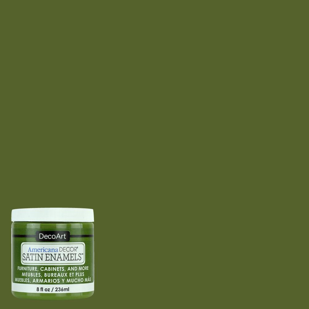 Americana Decor 8 oz. Woodland Green Satin Enamel Paint-ADSA10-98 - The ...