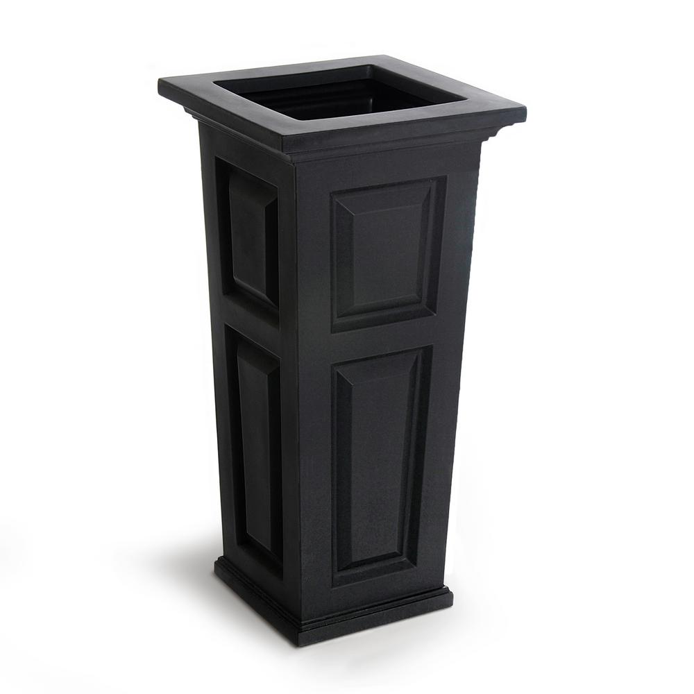 Mayne Nantucket 15-1/2 in. Square Black Plastic Column Planter-4833-B ...