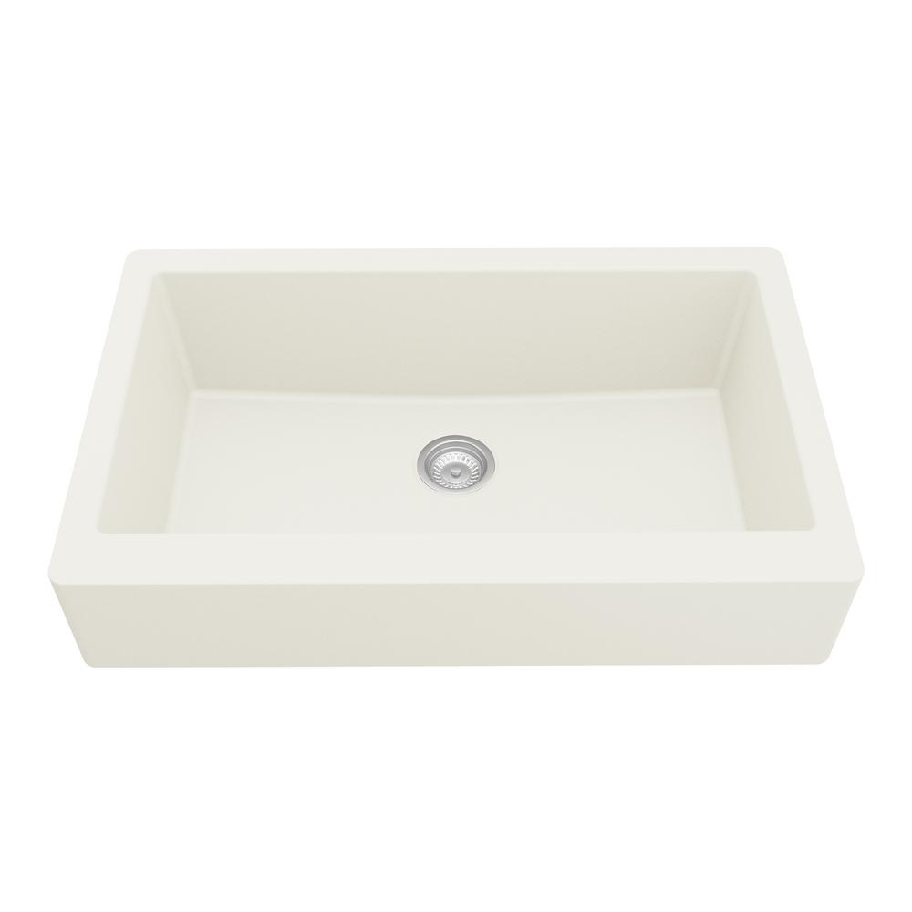 Karran Retrofit Farmhouse/Apron-Front Quartz Composite 34 in. Single ...