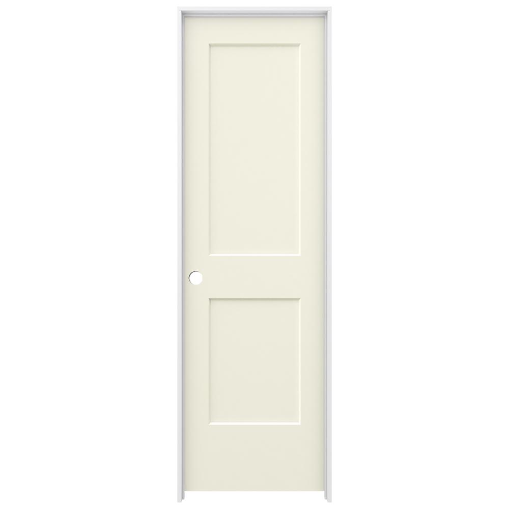 JELD-WEN 24 in. x 80 in. Monroe Vanilla Painted Right-Hand Smooth Solid ...