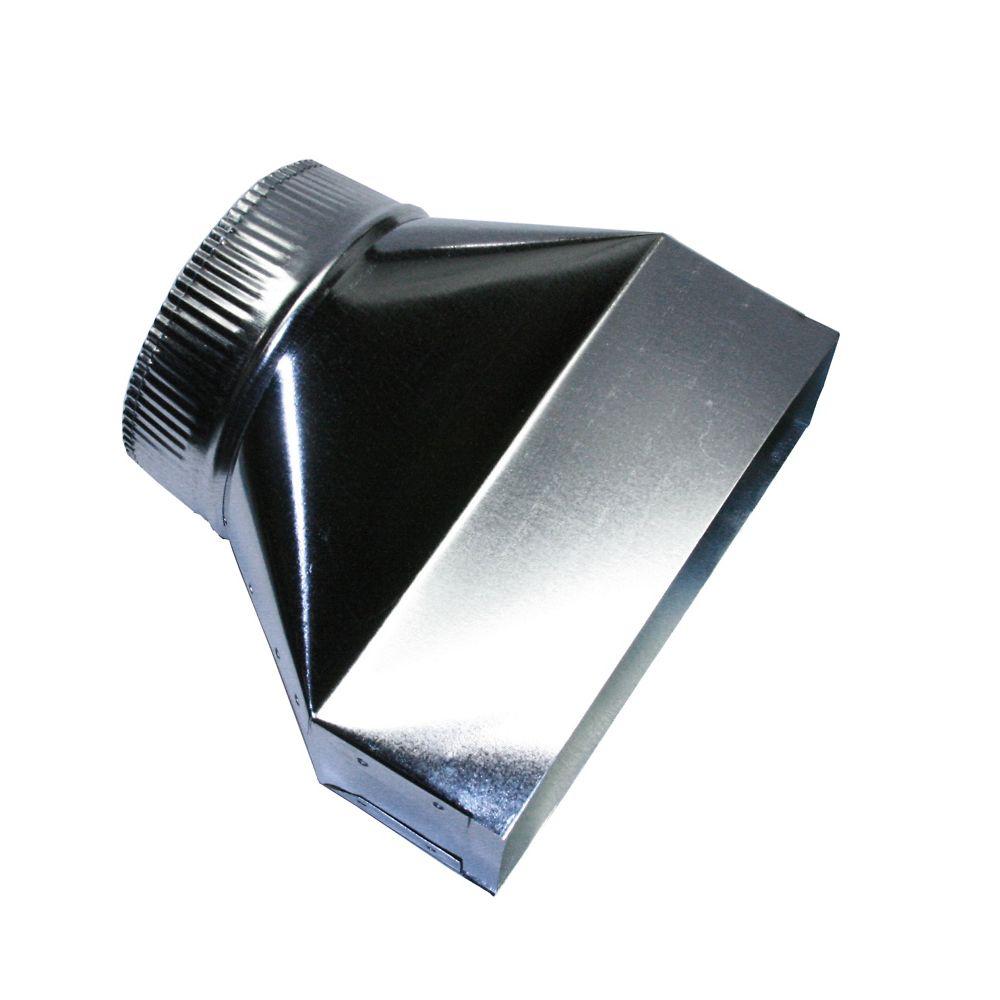 Broan 3 1 4 In X 10 In Rectangular To 6 In Round Galvanized Steel