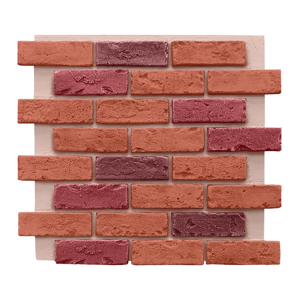 GenStone Multi-Color Brick 22-1/2 in. x 22-1/4 in. Brick Veneer Siding ...