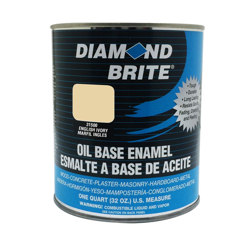 Diamond Brite Paint 1 qt. English Ivory Oil Base Enamel Interior ...