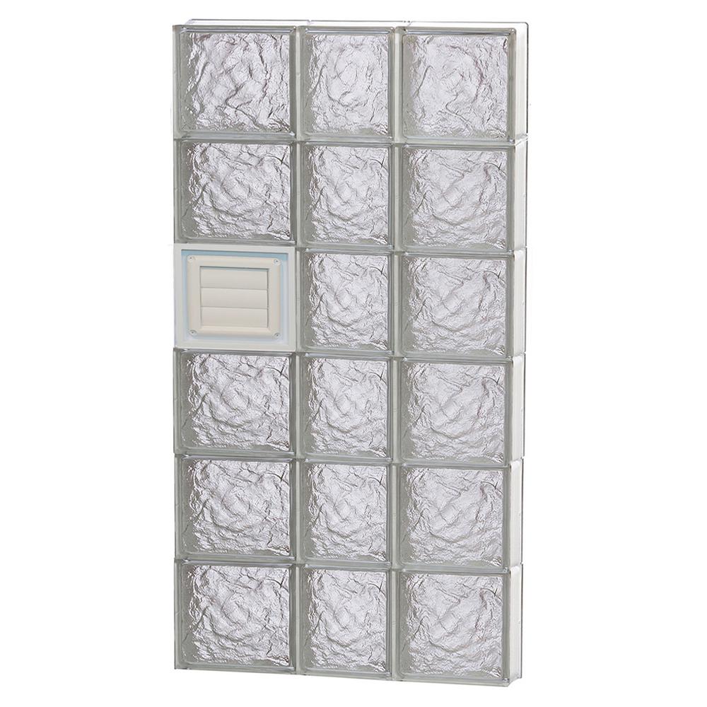 Clearly Secure 21.25 in. x 46.5 in. x 3.125 in. Frameless Ice Pattern ...