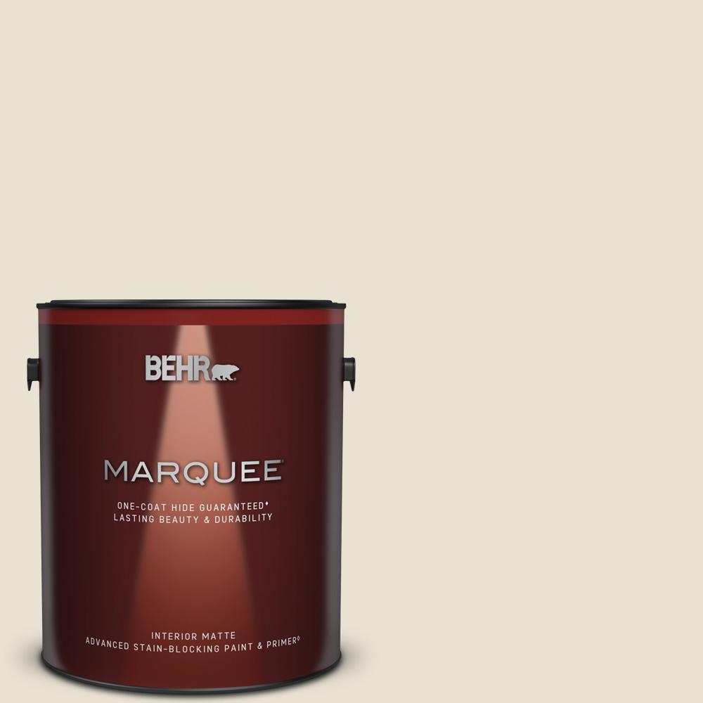BEHR MARQUEE 1 gal. #BXC-62 Alabaster Matte Interior Paint & Primer ...
