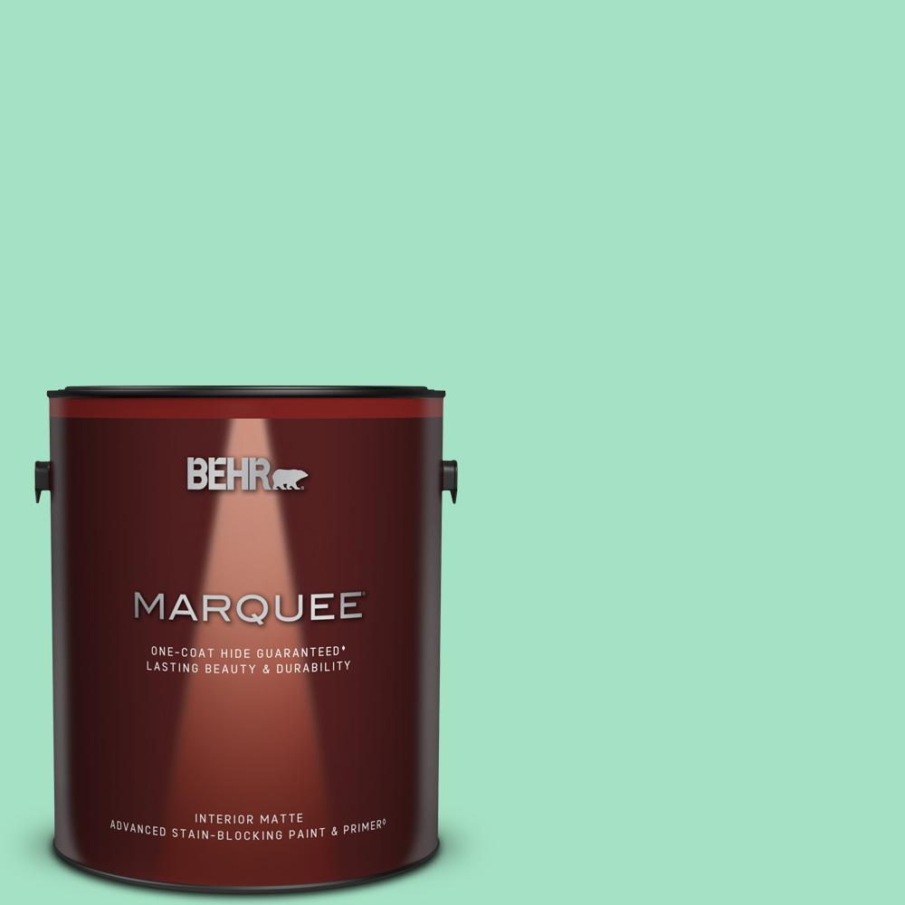 BEHR MARQUEE 1 gal. #470A-3 Reef Green Matte Interior Paint and Primer ...
