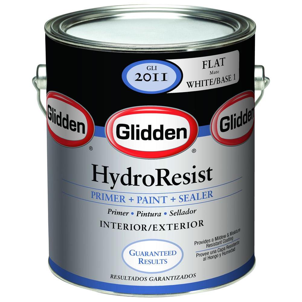 Glidden HydroResist 5 Gal Flat Tintable Interior Exterior Latex Paint Glidden HydroResist 5 Gal Flat Tintable Interior Exterior Latex Paint