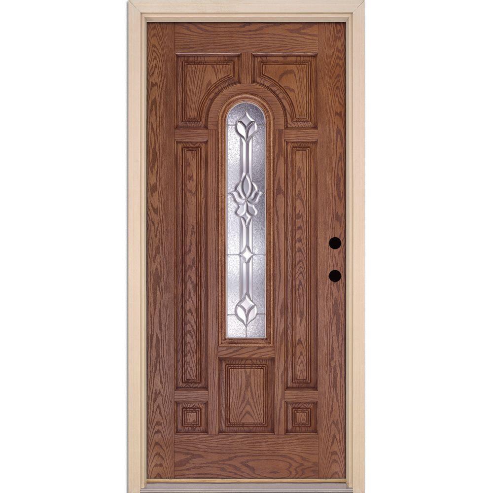 Feather River Doors 37.5 in. x 81.625 in. Medina Zinc Center Arch Lite ...