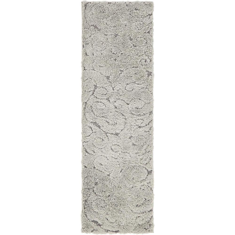 Unique Loom Floral Shag Carved Gray 2' 0 x 6' 7 Runner Rug-3133129 ...