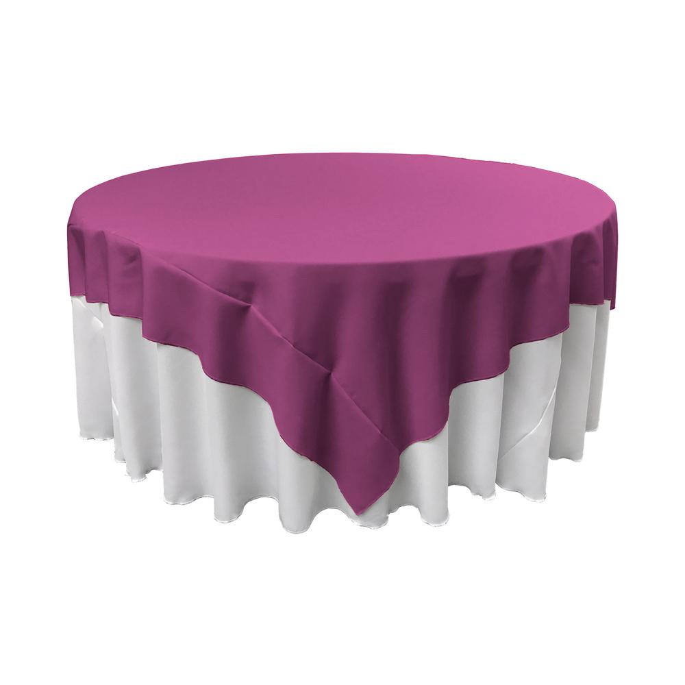 LA Linen 72 in. x 72 in. Magenta Polyester Poplin Square Tablecloth ...