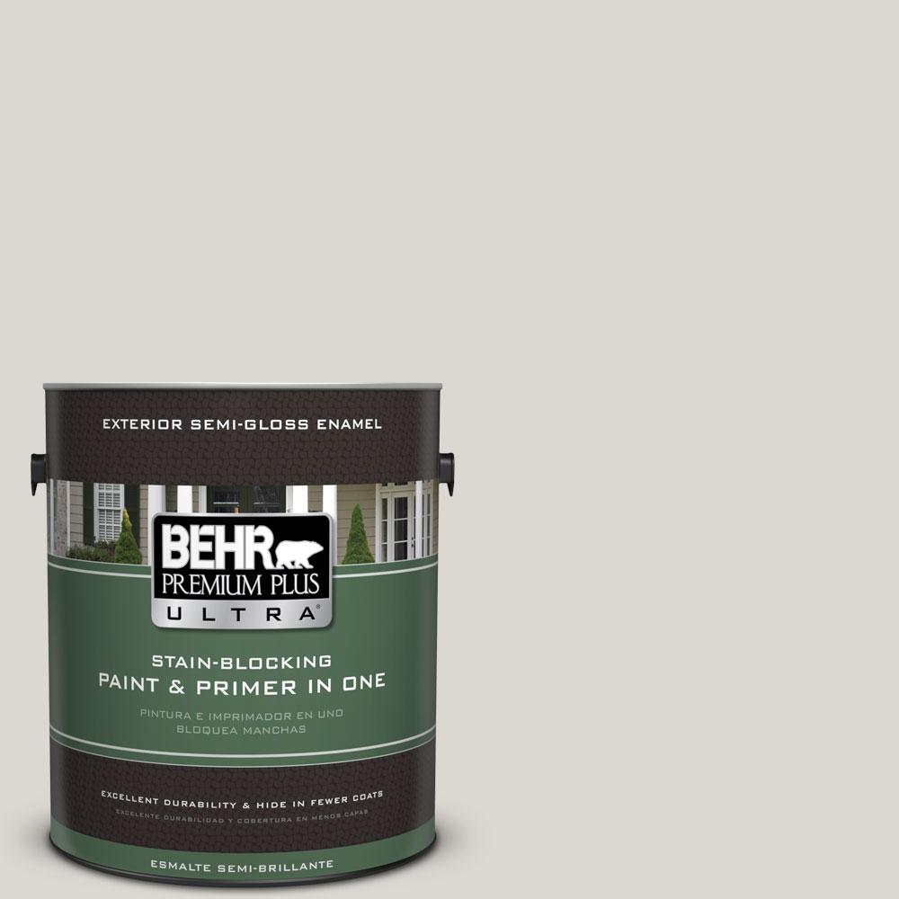 BEHR Premium Plus Ultra 1-gal. #790C-2 Silver Drop Semi-Gloss Enamel ...