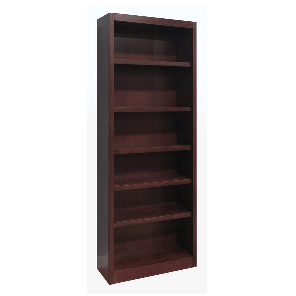 Concepts In Wood 84 in. Cherry Wood 6-shelf Standard Bookcase with ...