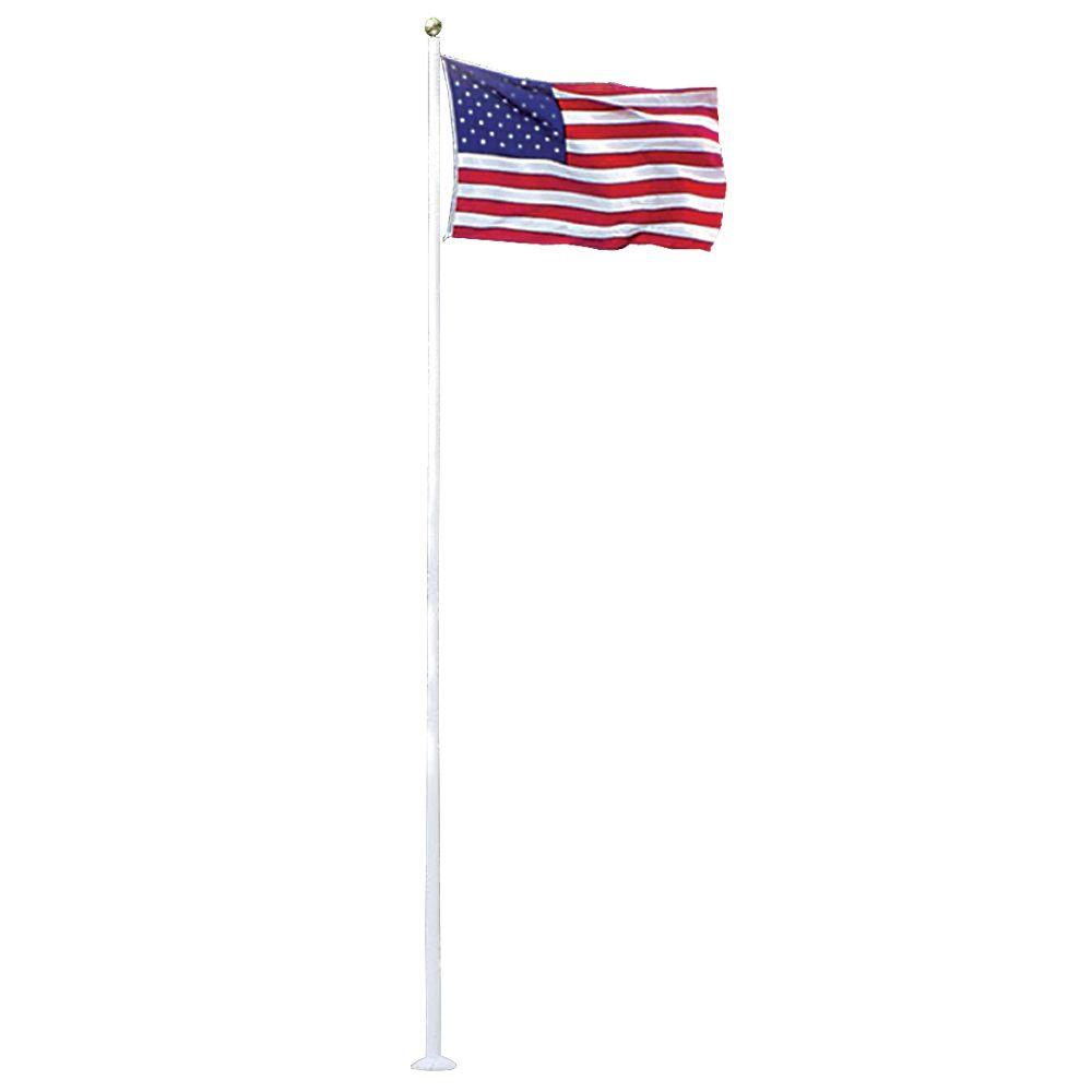 Annin Flagmakers 20 ft. White Fiberglass Flagpole with 4 ft. x 6 ft. U ...