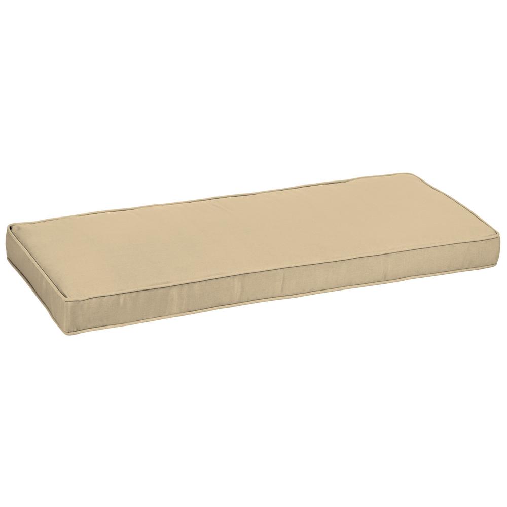 ARDEN SELECTIONS Acrylic Tan Linen Outdoor Rectangle Bench Cushion ...