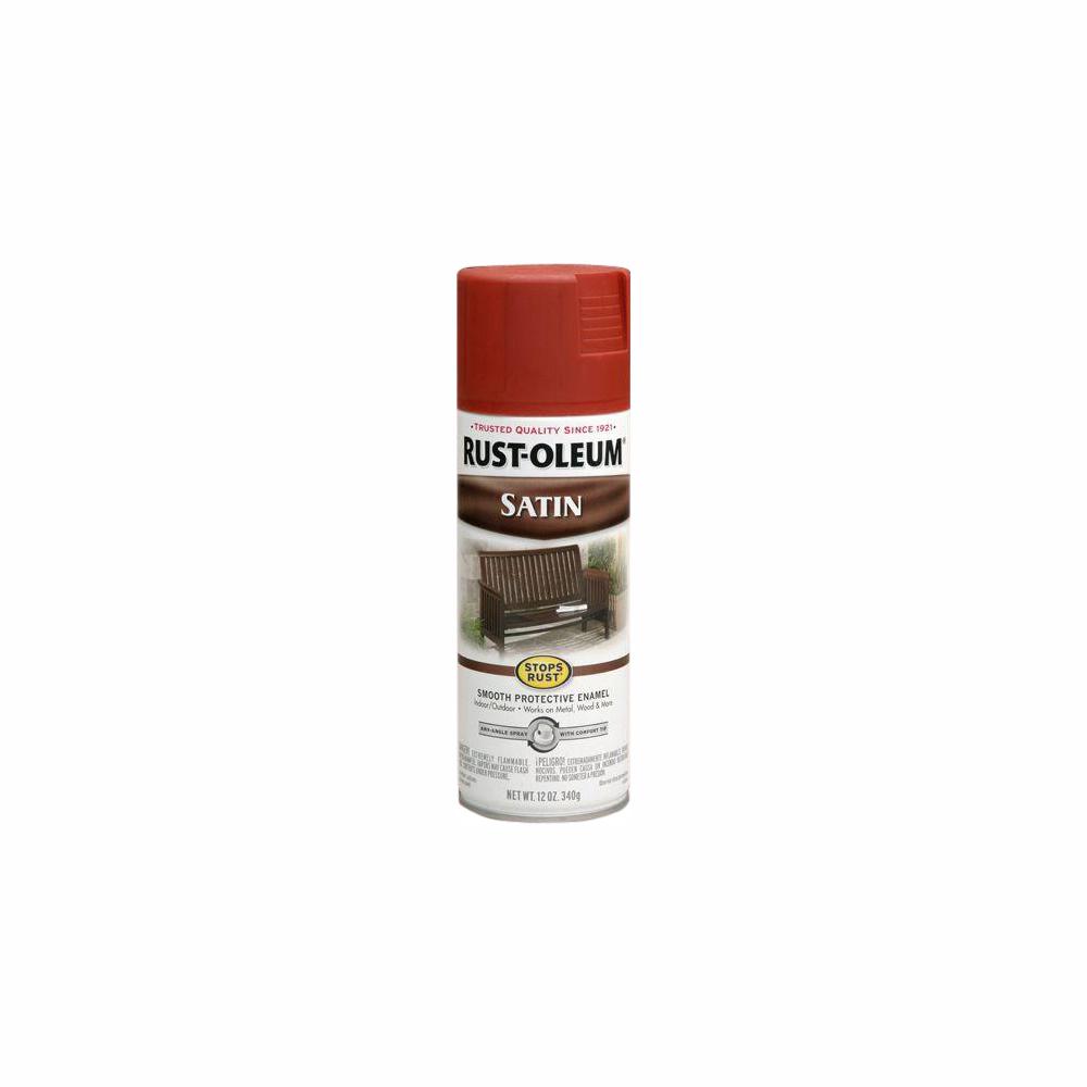 Rust-Oleum Stops Rust 12 oz. Protective Enamel Satin Redwood Spray ...