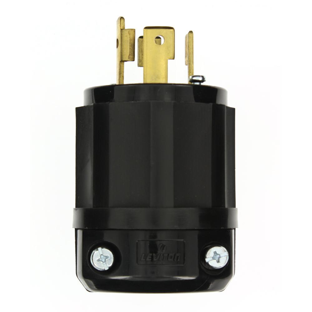 Leviton 30 Amp 480-Volt 3-Phase Locking Grounding Plug, Black-2731-B ...