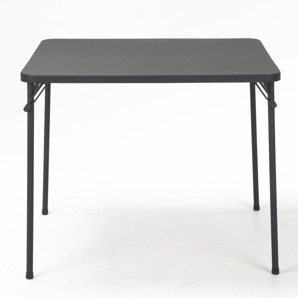 Cosco 34 In Black Metal Square Folding Card Table 14436BLK1E The
