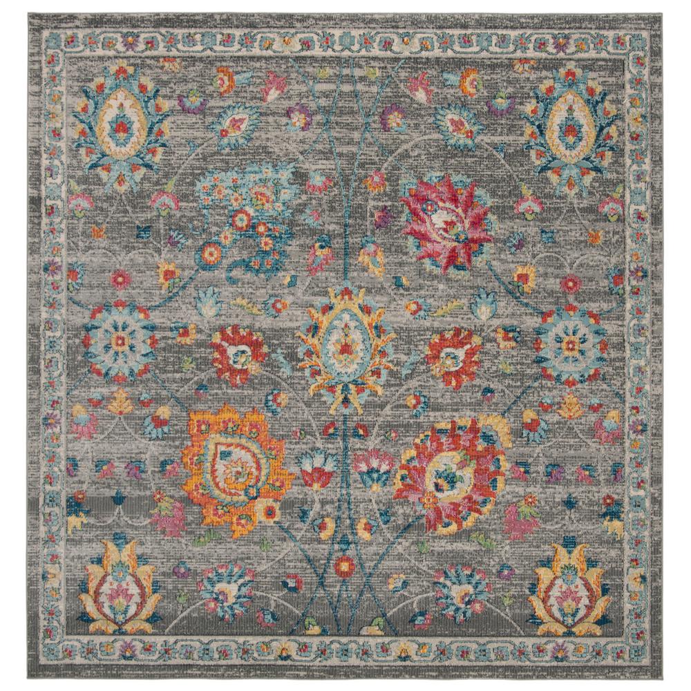 Safavieh Merlot Gray/Multi 7 ft. x 7 ft. Square Area Rug-MER180F-7SQ ...