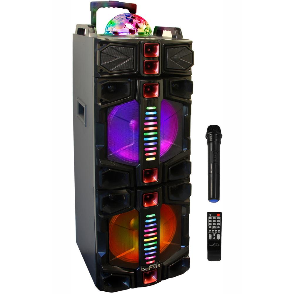 BEFREE SOUND Dual 12 in. Subwoofer Portable Bluetooth Party Speaker ...