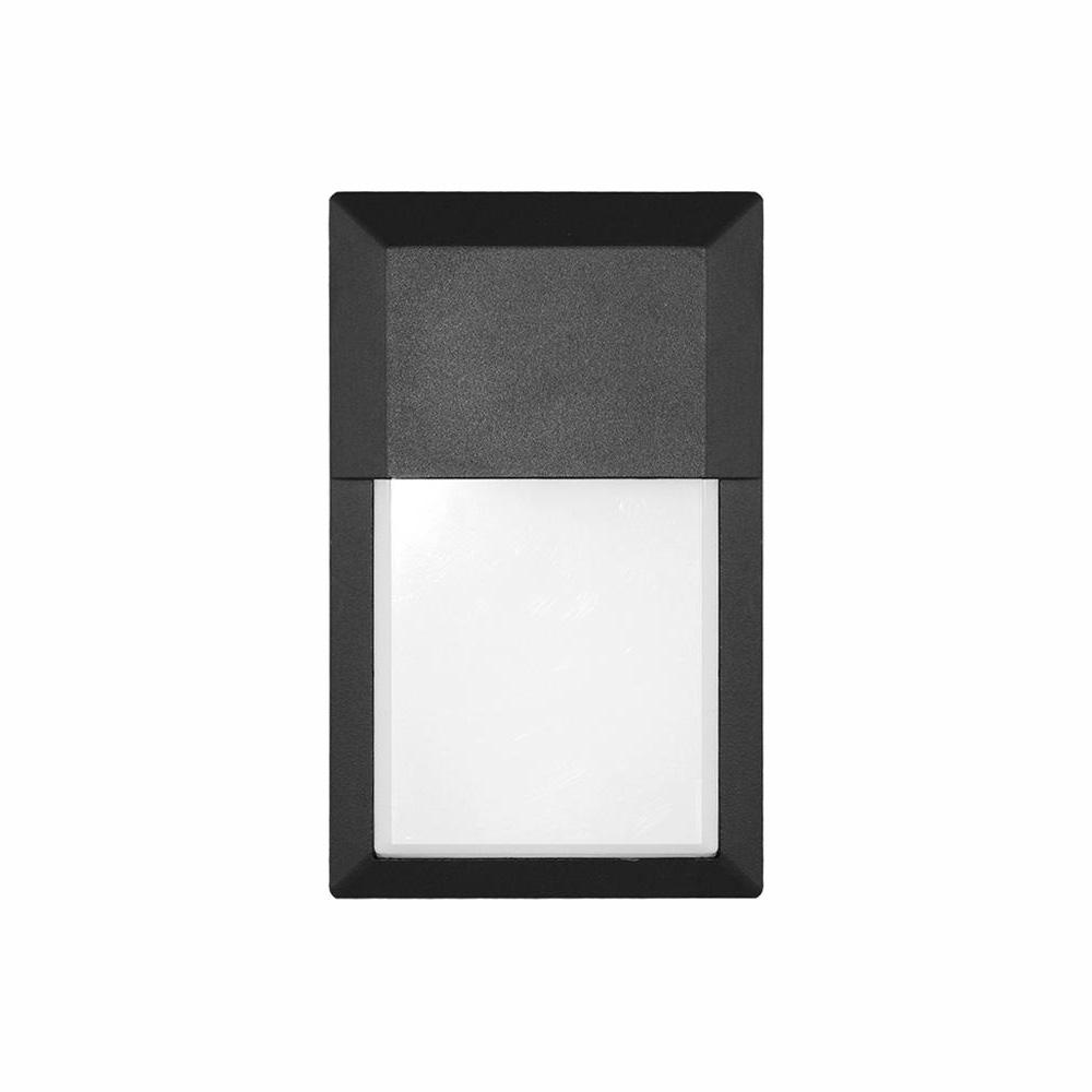 Euri Lighting 12-Watt Black Outdoor Integrated LED Mini Wall Pack Light ...