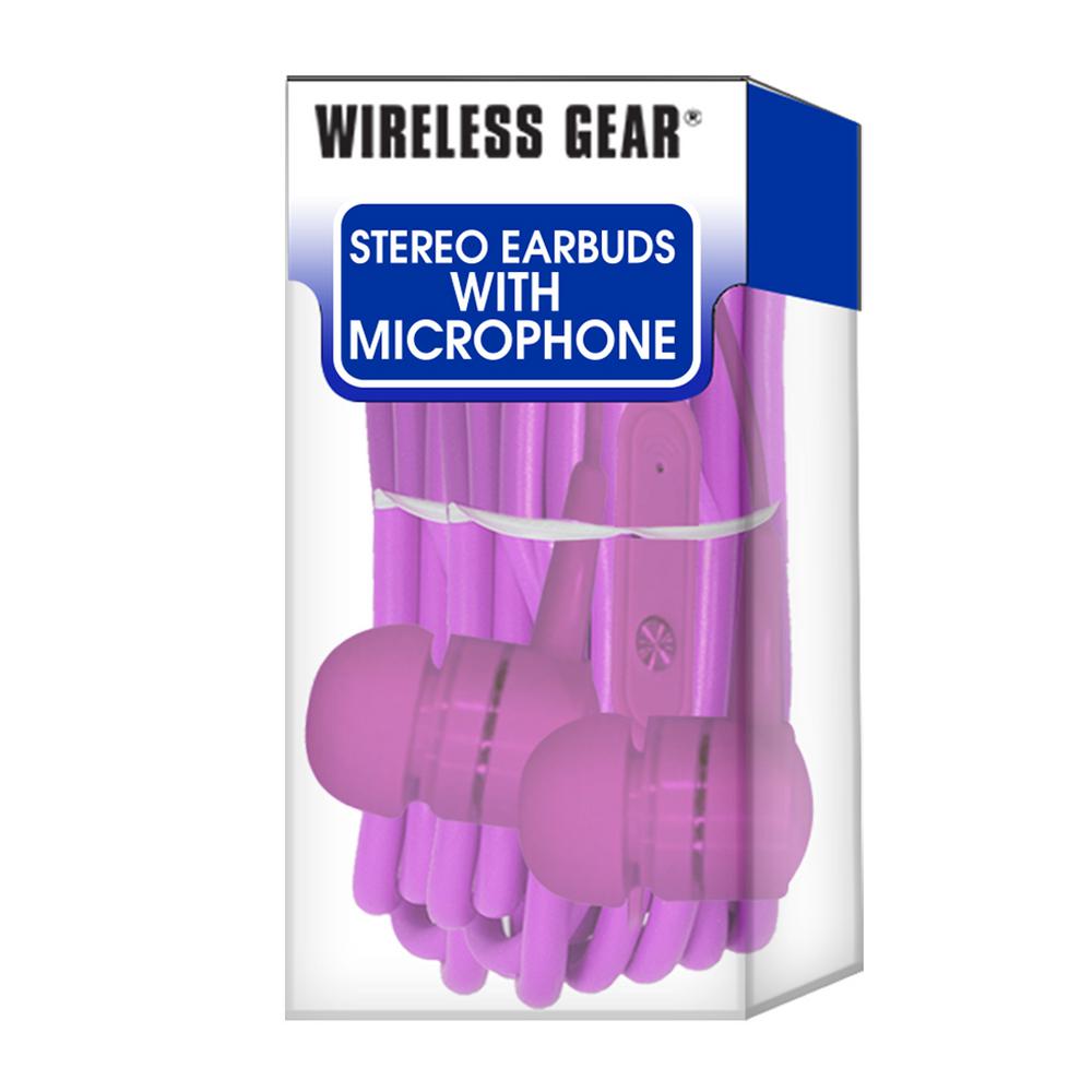 Wireless Gear Earbuds with Inline Microphone Wired, Purple-BL1923 - The ...