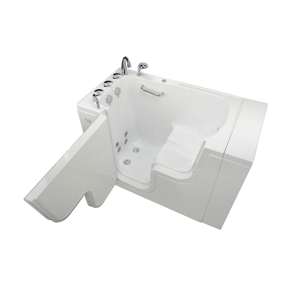 Ella Wheelchair Transfer 52 in. Acrylic Walk-In Whirlpool Bathtub in ...