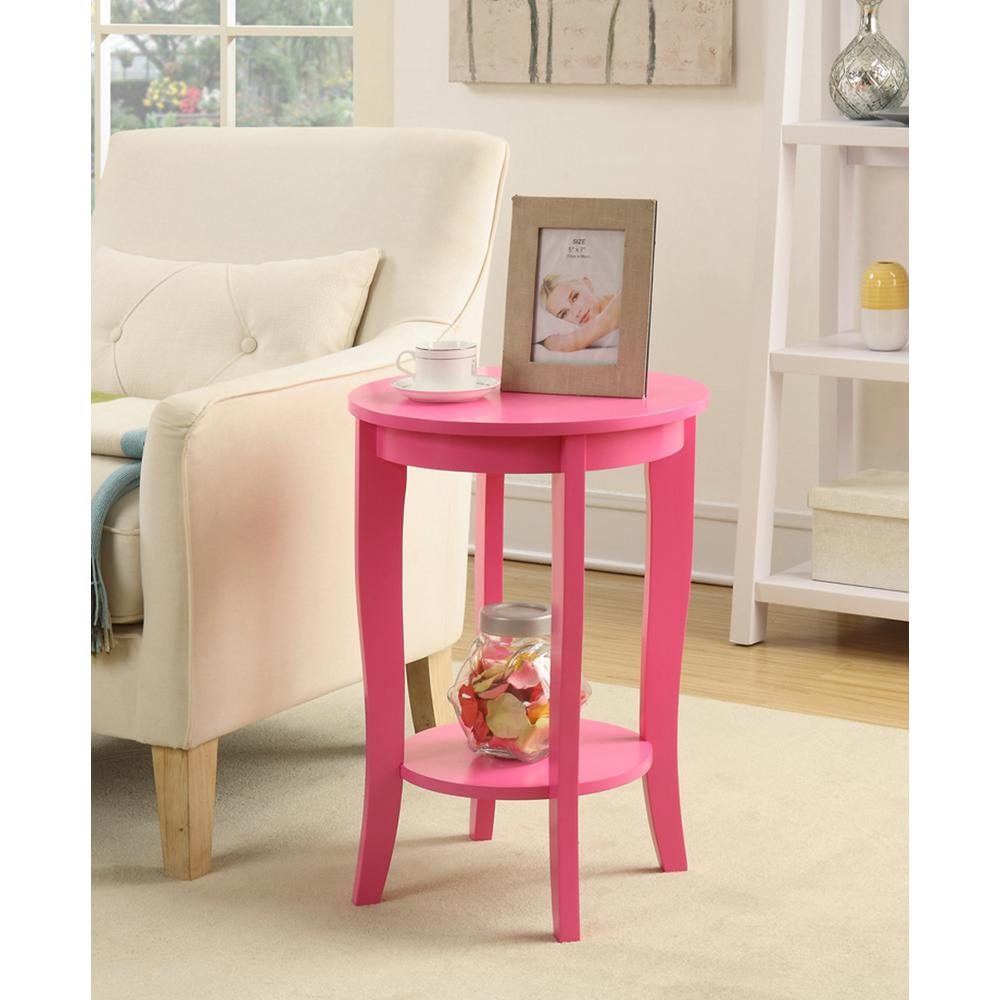 Convenience Concepts American Heritage Round Pink End Table-7106259PK ...
