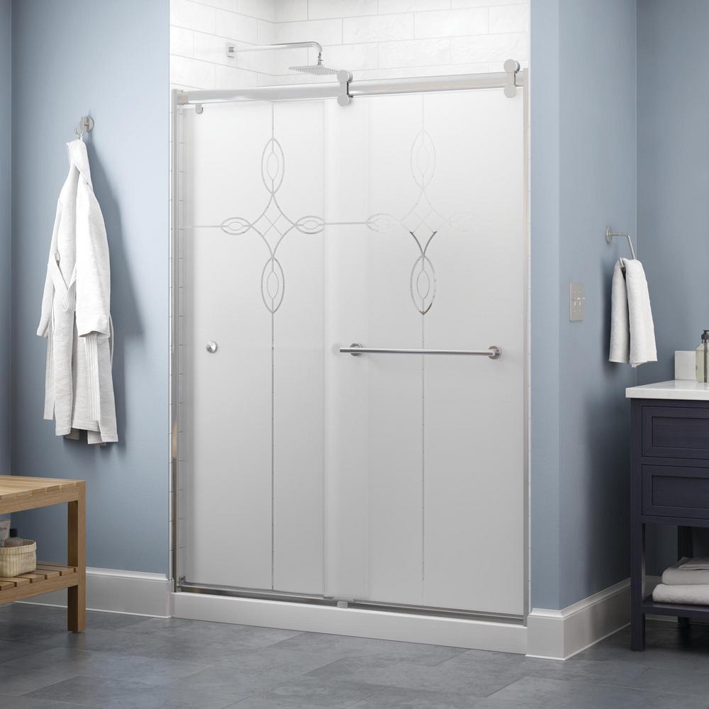 Delta Lyndall 60 X 71 In Frameless Contemporary Sliding Shower Door In