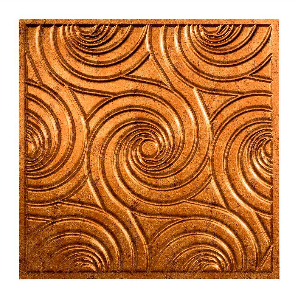 Fasade Typhoon - 2 ft. x 2 ft. Lay-in Ceiling Tile in Muted Gold-L78-20 ...