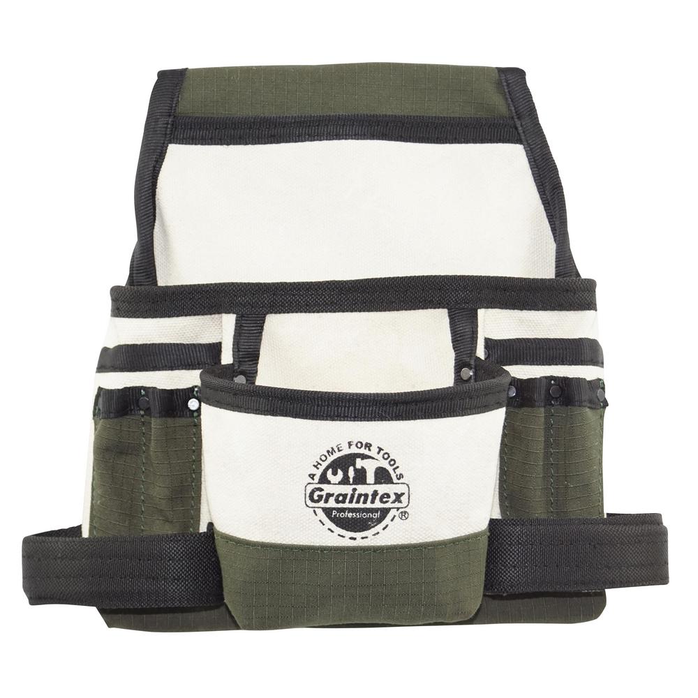 Graintex 9-Pocket Canvas Nail and Tool Pouch-CS2839 - The Home Depot