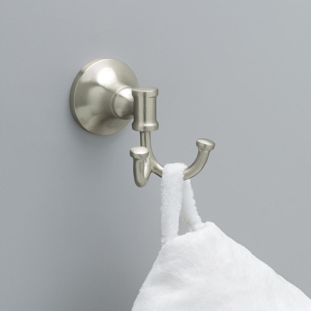 Brushed Nickel - Towel Hooks - Bathroom Hardware - The Home Depot