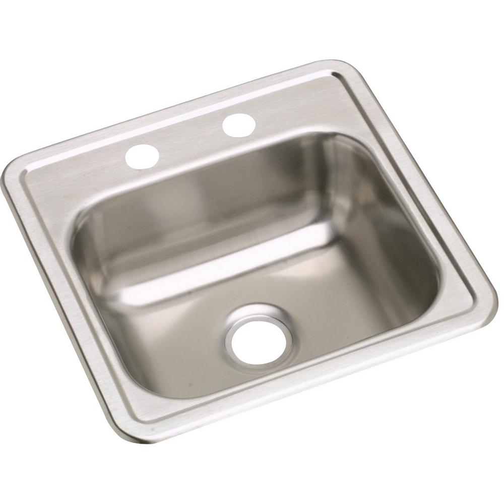 Elkay Dayton 22 Gauge Stainless Steel 12 in. 2-Hole Drop-in Bar Sink ...