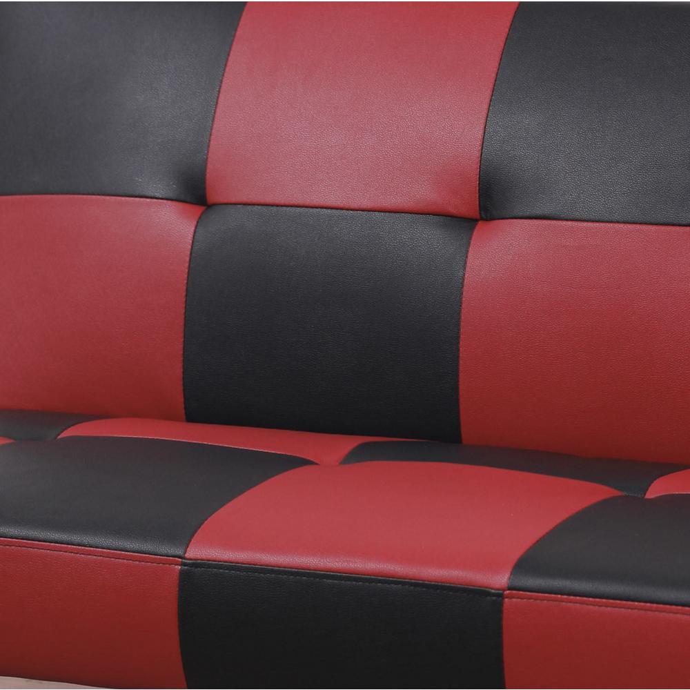 Star Home Living Red and Black Leather Futon Convertible Sofa F2104 ...
