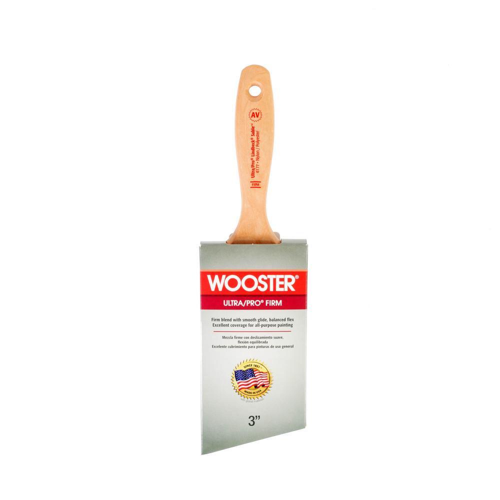 Wooster 3 in. Ultra/Pro Firm Lindbeck Sable Nylon/Polyester Angle Brush ...