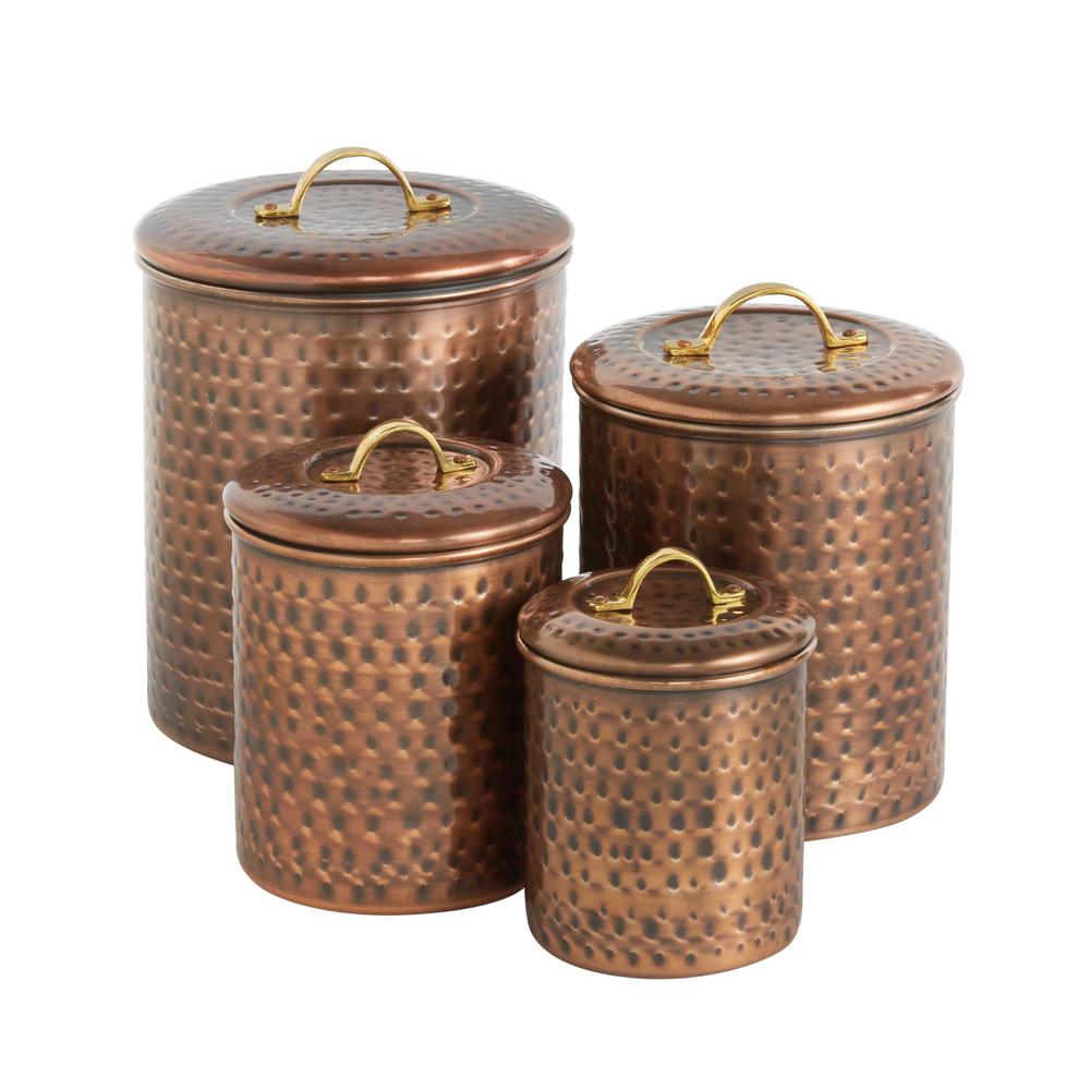 Hammered 4 Piece Kitchen Canister Set All About Kitchen Set